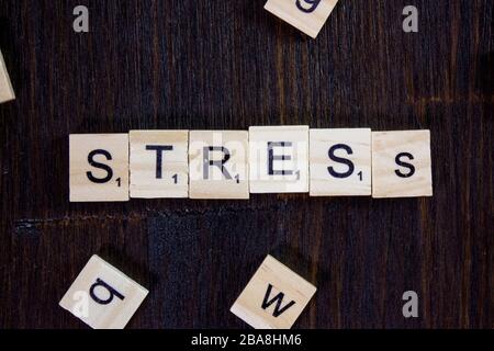 Word or phrase Stress made with scrabble letters. Great photo for your ...