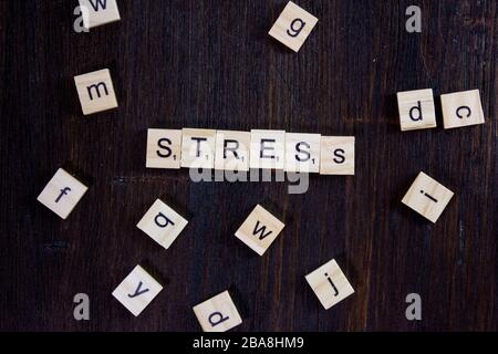 Word or phrase Stress made with scrabble letters. Great photo for your ...