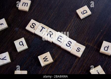 Word or phrase Stress made with scrabble letters. Great photo for your ...