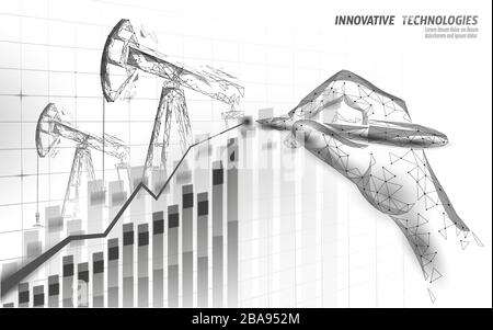 3D digital economy positive trend concept. Finance business idea ...