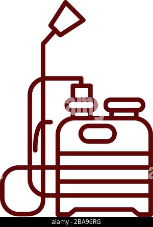 fumigation tool icon over white background, half line half color style ...