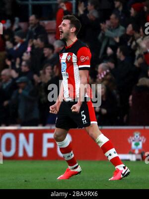Jack Stephens of Southampton celebrates after his side beat Leicester ...