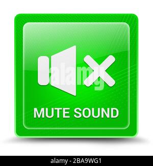 Mute volume icon isolated on 3d black round button abstract ...