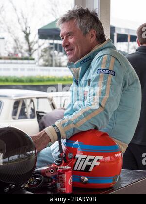 racing driver Tiff Needell in helmet and race suit 1984 Stock Photo - Alamy