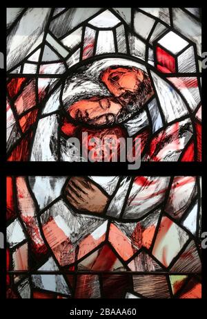 The Window of Hope stained glass detail, St. Mary`s Church, Lapworth ...