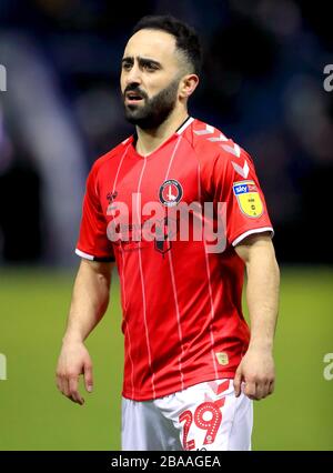 Charlton Athletic's Erhun Oztumer and Sheffield Wednesday's Jacob Murphy battle for the ball ...