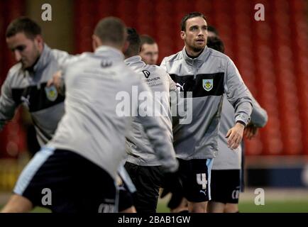 Burnley's Michael Duff (right) during pre-match training Stock Photo ...