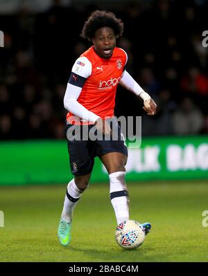 Luton Town's Pelly-Ruddock Mpanzu (left) and Charlton Athletic's ...