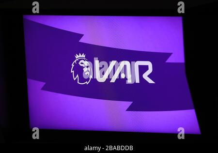 A general view of the Premier League VAR logo on a screen Stock Photo ...