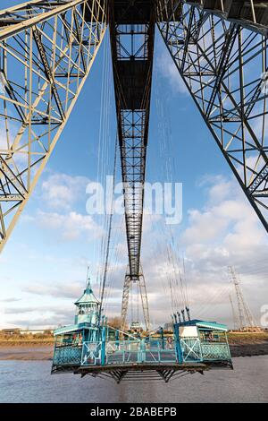 Transporter bridge crossing a river in Rochefort, Charente, France ...