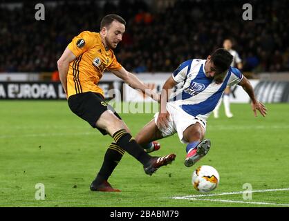 Wolverhampton Wanderers' Diogo Jota (left) celebrates scoring his side ...