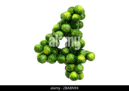 Number 1 from watermelons, 3D rendering isolated on white background ...