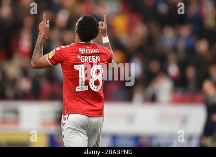 Charlton Athletic's Andre Green celebrates scoring their second goal ...
