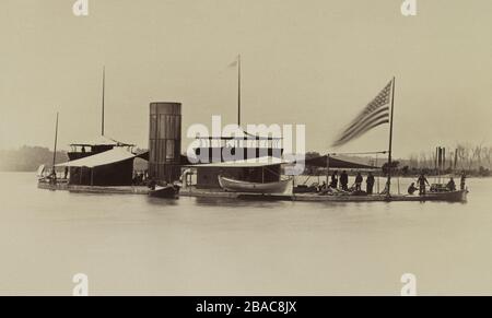 A double turreted Monitor Ironclad, The USS Onondaga, dated 1864 Stock ...