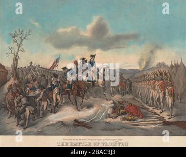 Hessian troops in the British army take the field in a reenactment of ...