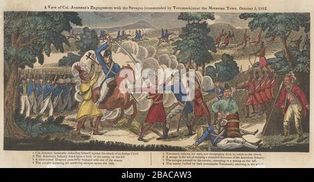 War of 1812. Battle of the Thames, aka Battle of Moraviantown, Oct. 5 ...