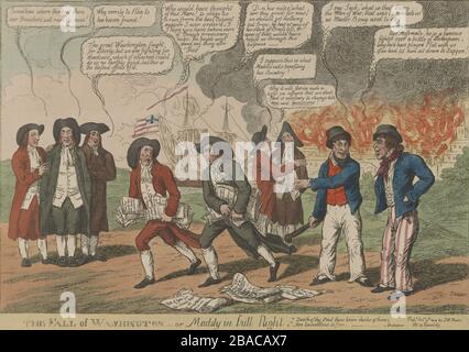BURNING OF WASHINGTON 24 August 1814 by British troops Stock Photo - Alamy
