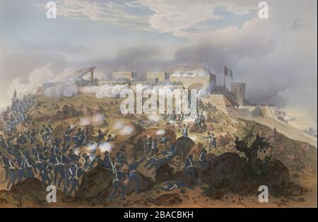 Battle of Chapultepec, September 12–13th, 1847, during the Mexican-American War (1846-1848 ...