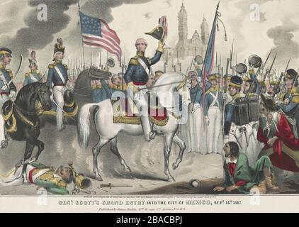 General Scott's Entrance into Mexico City, pub. 1851. Creator: Carl ...