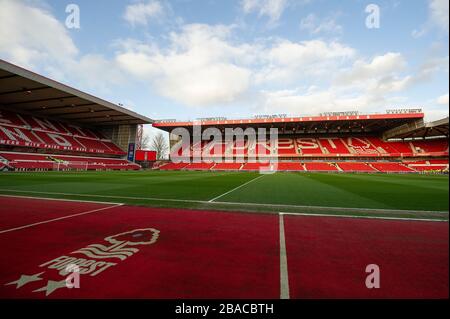 General view inside the City Ground during the Premier League match ...