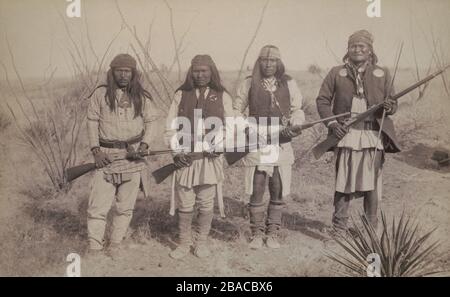 Geronimo, full-length portrait, standing, facing front, with walking ...