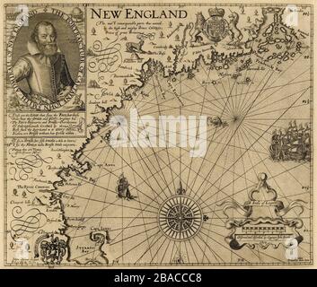 Captain John Smith's map of Virginia, 1624 Stock Photo - Alamy