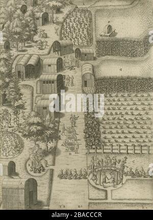 Native American Algonquin Indian village of Pomeiock, Gibbs Creek ...