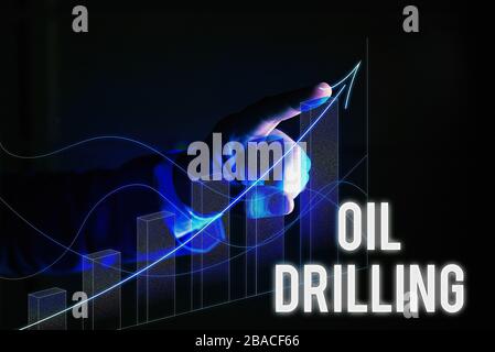 Word writing text Oil Drilling. Business photo showcasing involves the ...