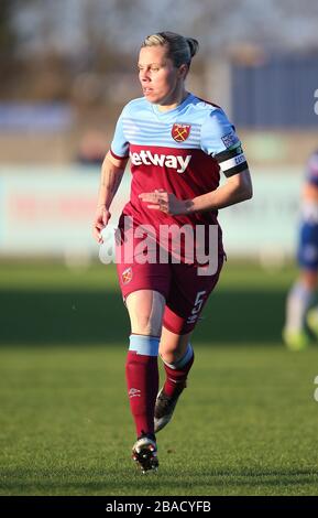 West Ham Ladies' Gilly Flaherty looks dejected after her side concede a ...