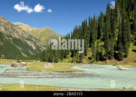 Ala-Kul lake in the Terskey Alatau mountain range in Kyrgyzstan Stock ...