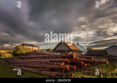 olad houses on pastures Stock Photo - Alamy
