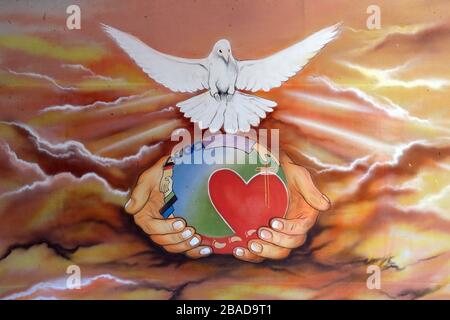 Holy Spirit Bird, painting in the Basilica Bom Jesus, Old Goa, Velha ...