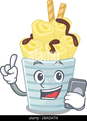 Call me banana ice cream in cone character Stock Vector Image & Art - Alamy