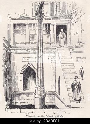 Nilometer on the island of Roda, Cairo, Egypt, c1895. Artist: Unknown ...