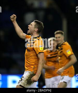 Hull City's Reece Burke celebrates after his side wins the match Stock ...