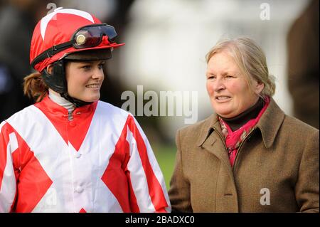 Gemma Gracey-Davison with trainer Zoe Davison (right) before her ride ...