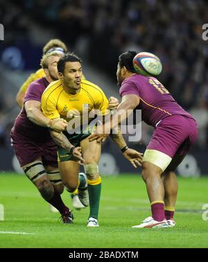 (left-right) England's Chris Robshaw, Elliott Daly and George North ...