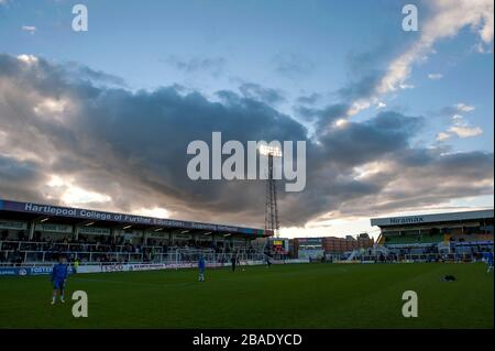 General view of Victoria Park, home of Hartlepool United Stock Photo ...
