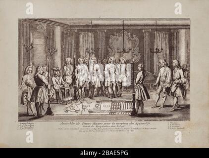 Freemason's meeting for the Entered Apprentice of new members ...