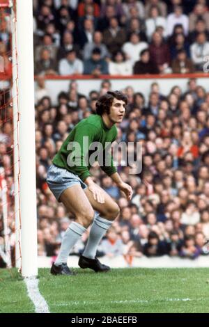 West Ham United goalkeeper Bobby Ferguson (l) saves at the feet of ...