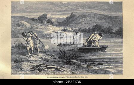 Prehistoric Man, Stone Age Fishing Stock Photo - Alamy