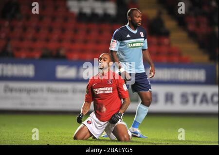 Charlton Athletic's Danny Haynes (left) and Matthew Taylor (right Stock ...