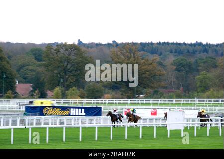 Jockey Patrick Corbett on Gus Macrae (l) on the way to winning the ...