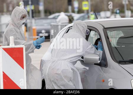 Vilnius, Lithuania, march 19, 2020. Medical staff in protective gear ...