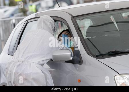 Vilnius, Lithuania, march 19, 2020. Medical staff in protective gear ...