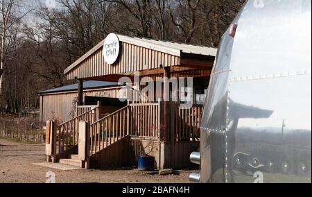 Comrie Croft mountain biking venue Stock Photo - Alamy