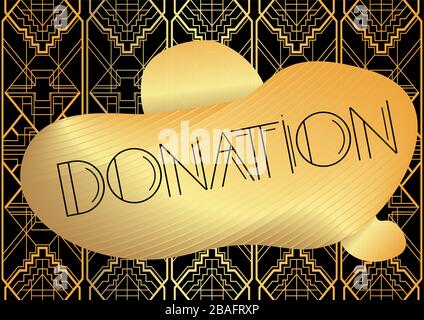 Vintage decorative font with label design and background pattern Stock ...