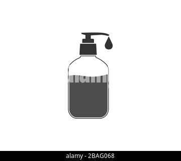 Blue hand sanitizer, illustration, vector on a white background Stock ...