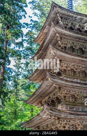 The five story pagoda at Hagurosan (Mount Haguro) in Tsuruoka, Yamagata ...
