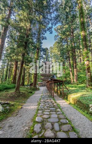 The five story pagoda at Hagurosan (Mount Haguro) in Tsuruoka, Yamagata ...